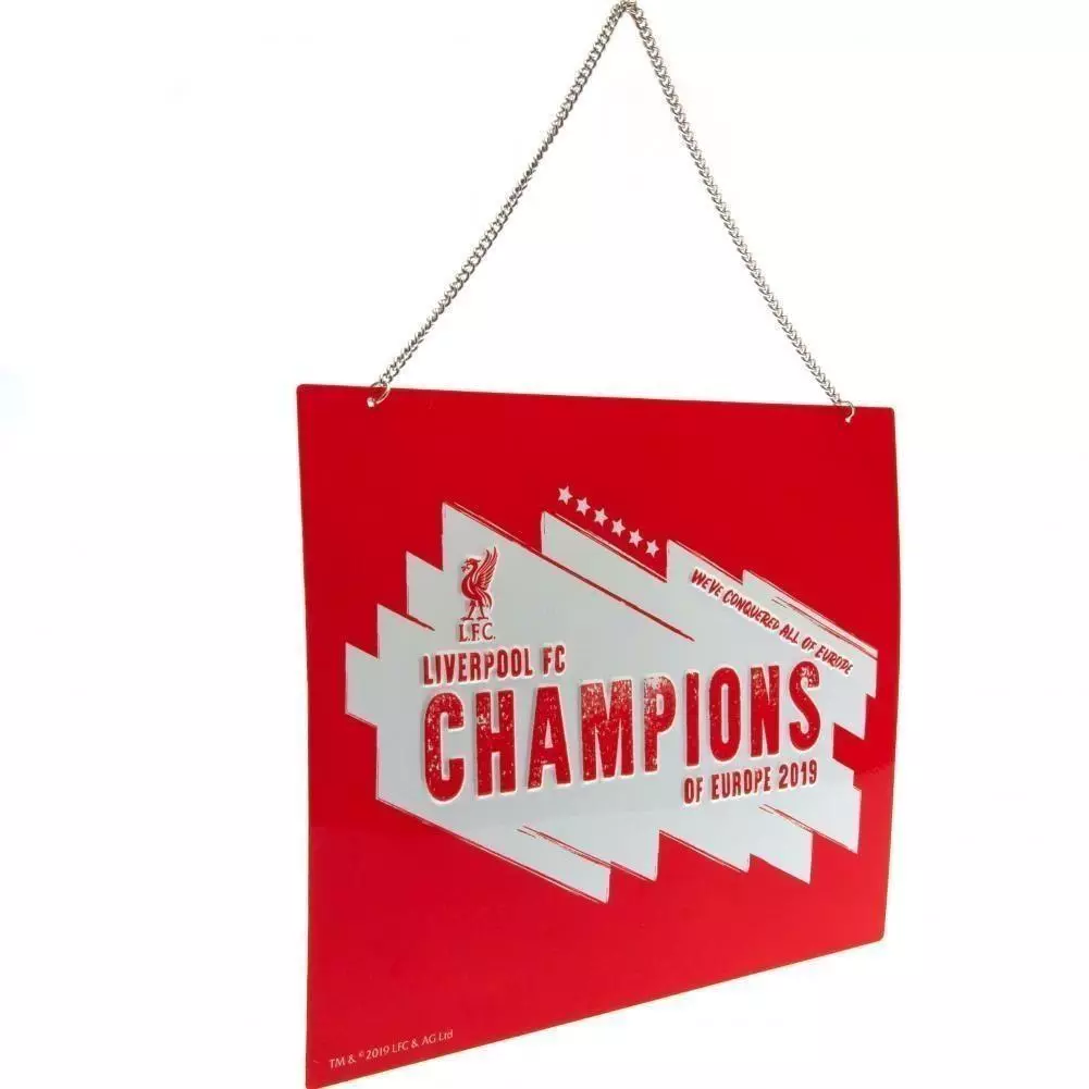 Liverpool FC Champions Of Europe Metal Sign | Footymania UK