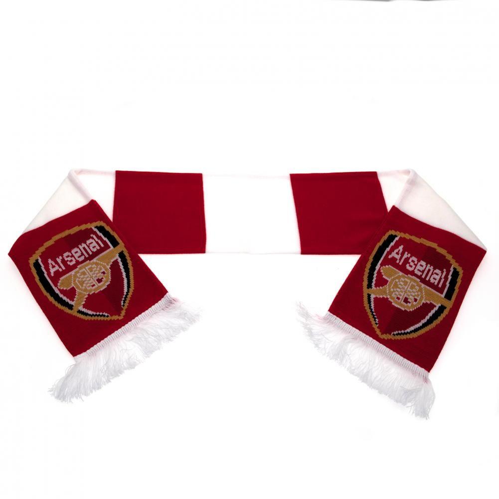 Arsenal FC Red & White Bar Stripe Jacquard Knit Scarf