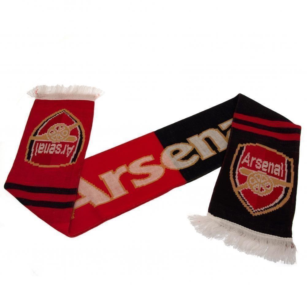 Arsenal FC Red & Blue Split Colour Jacquard Knit Scarf
