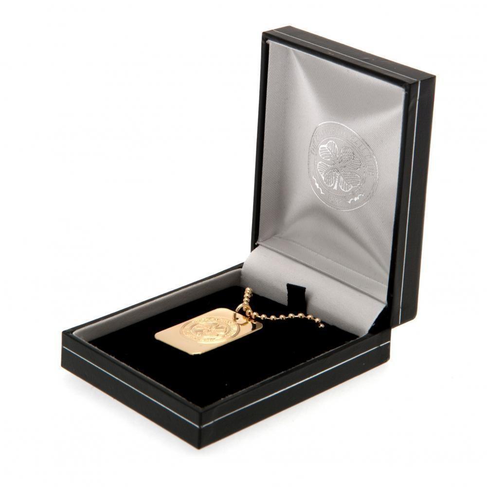Celtic FC Gold Plated Dog Tag and Chain | Footymania UK