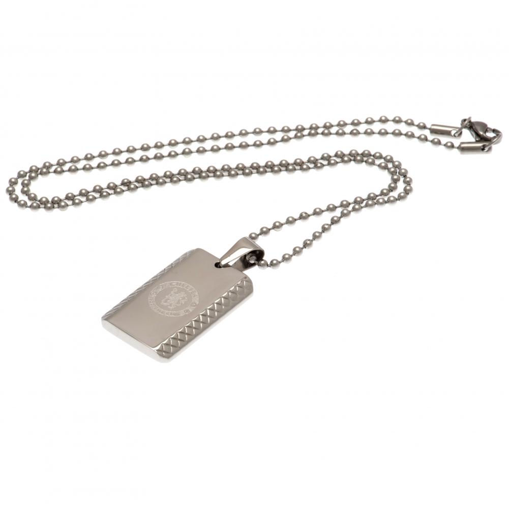 Chelsea FC Patterned Dog Tag and Chain | Footymania UK