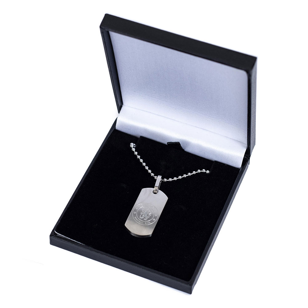Chelsea FC Matt Finish Dog Tag and Chain | Footymania UK