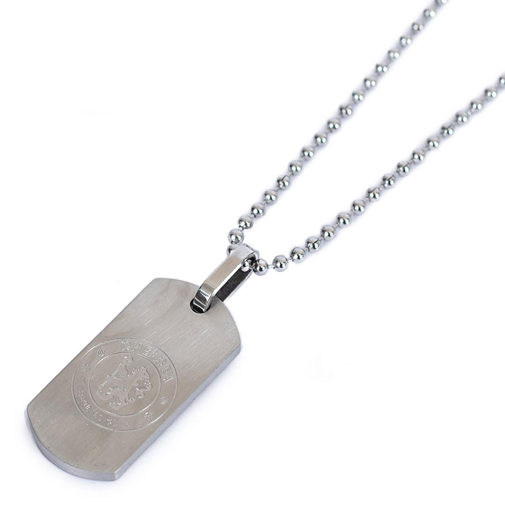 Chelsea FC Matt Finish Dog Tag and Chain | Footymania UK