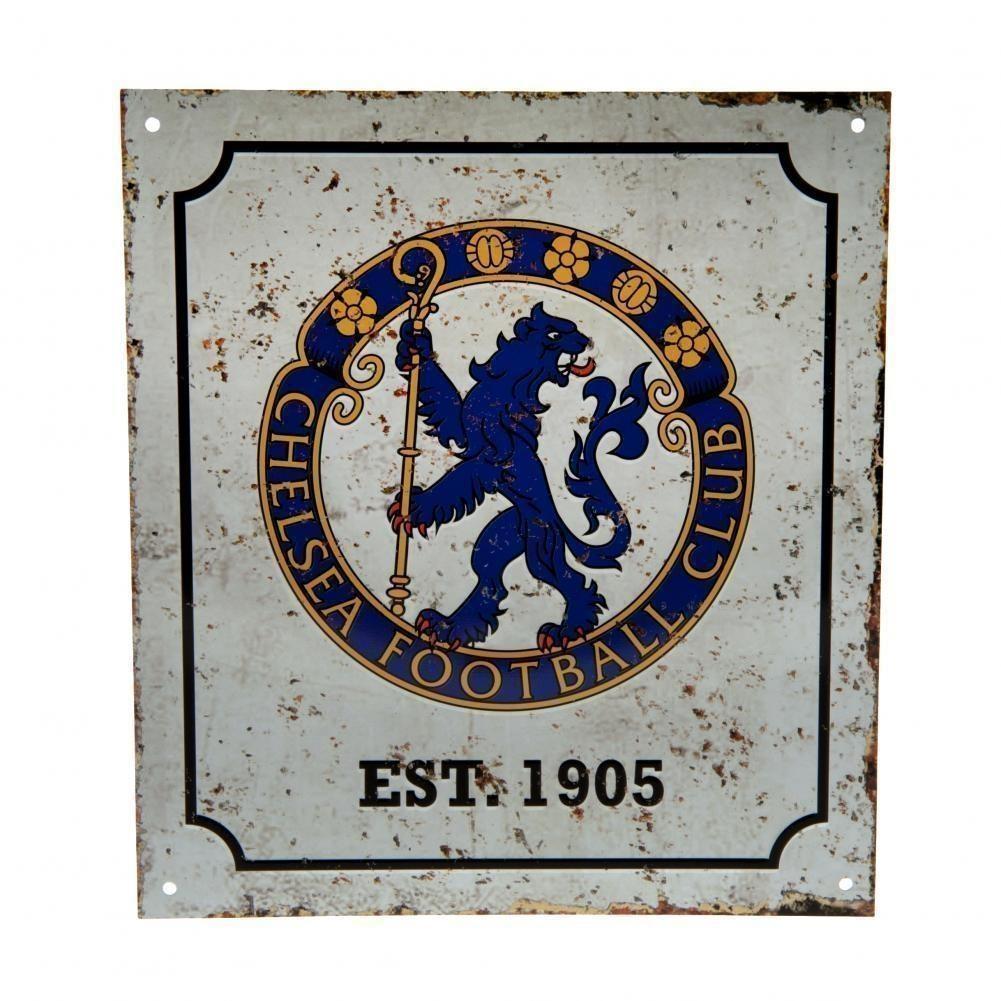 Chelsea FC Retro Logo Metal Wall Sign | Footymania UK