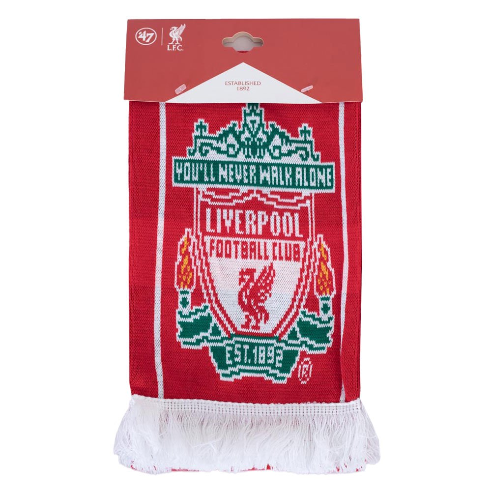 Liverpool FC Red & White Classic Crest Jacquard Knit Scarf
