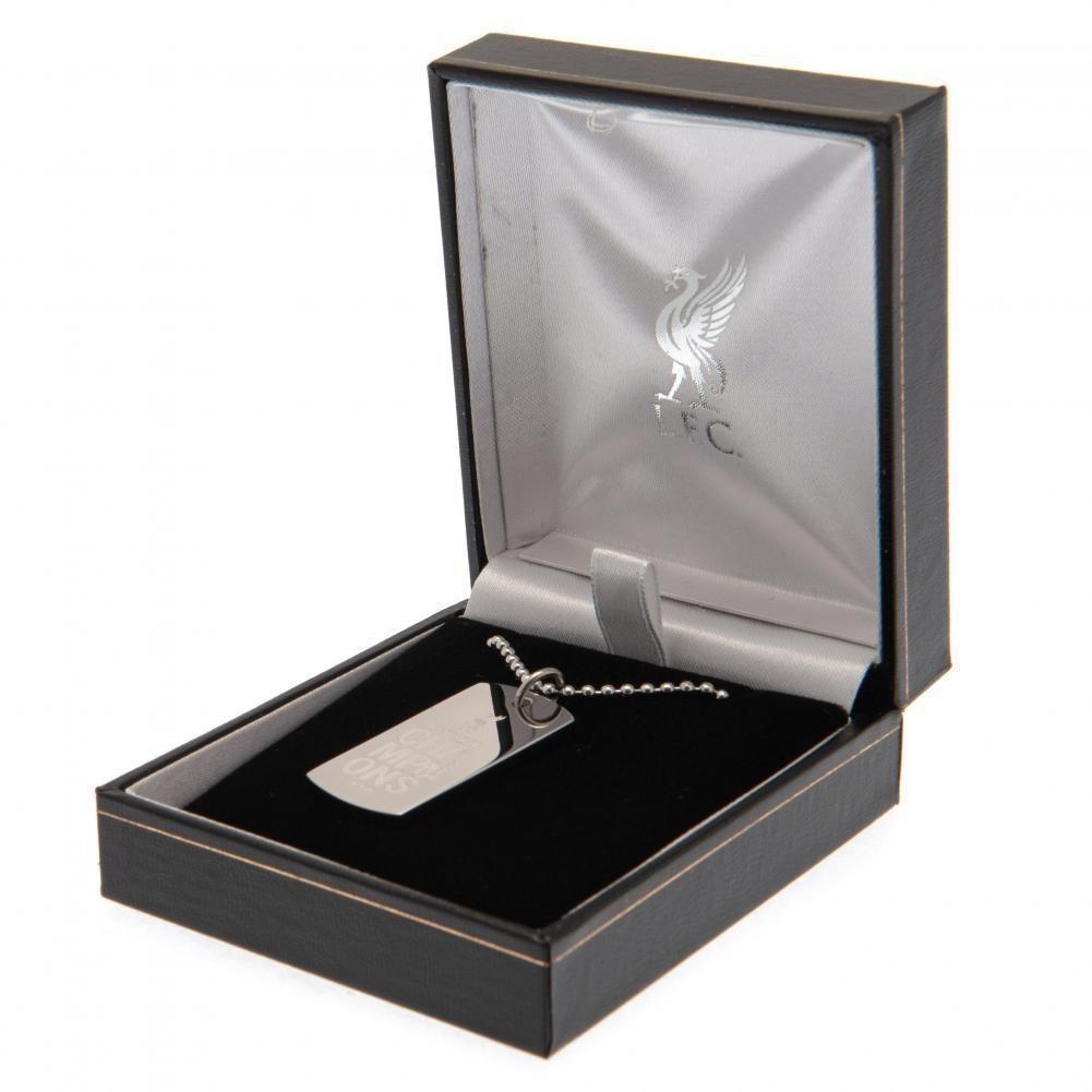 Liverpool FC PL Champions Engraved Dog Tag and Chain | Footymania UK